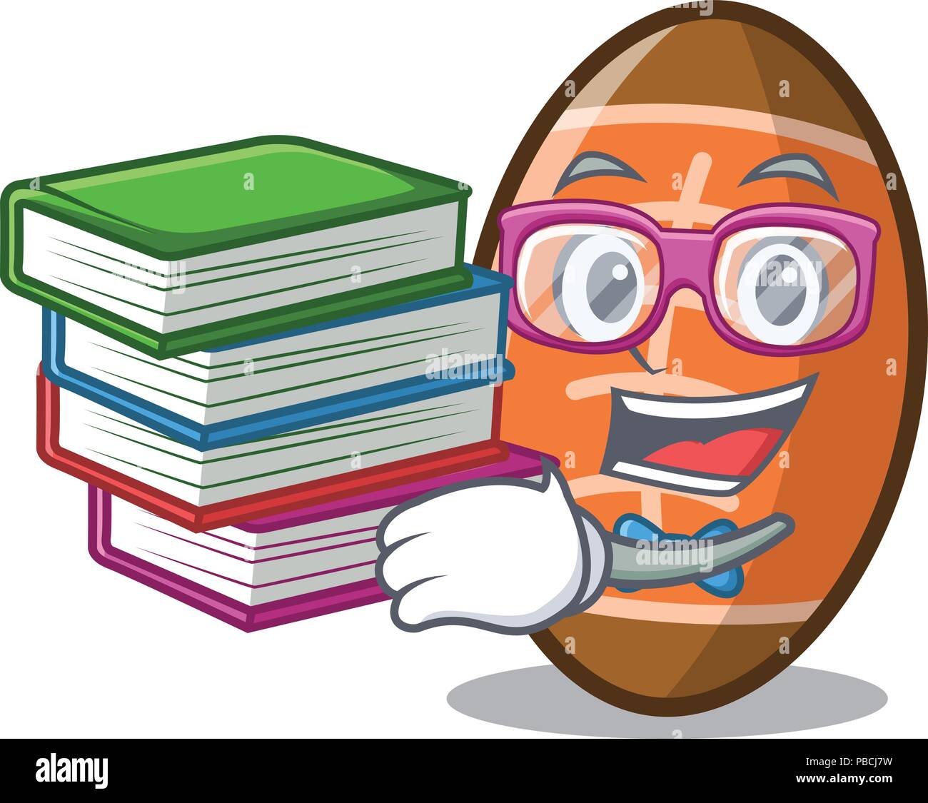 Student with book rugby ball mascot cartoon Stock Vector Image & Art ...