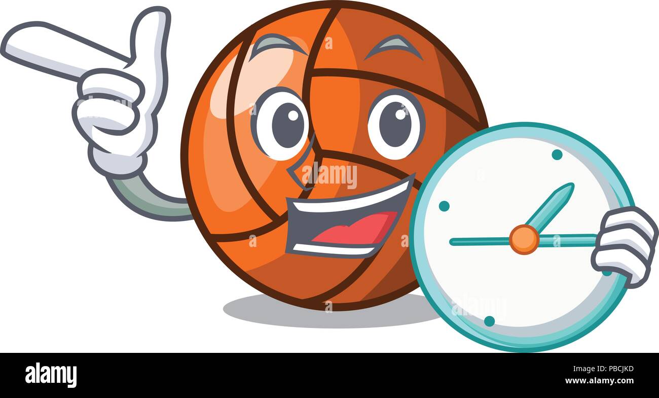 With clock volleyball character cartoon style Stock Vector Image & Art ...
