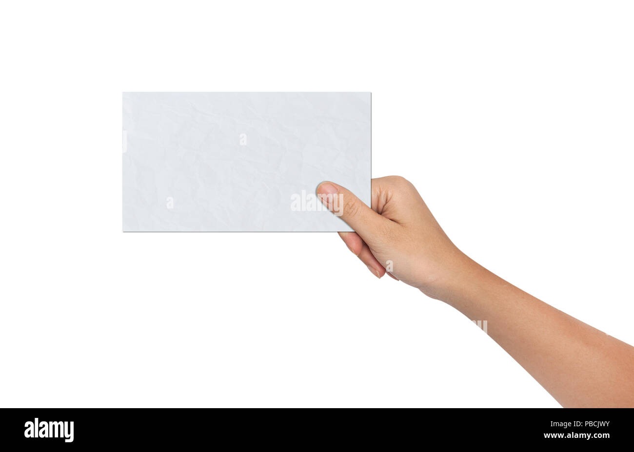 Female hand presenting paper hi-res stock photography and images - Alamy