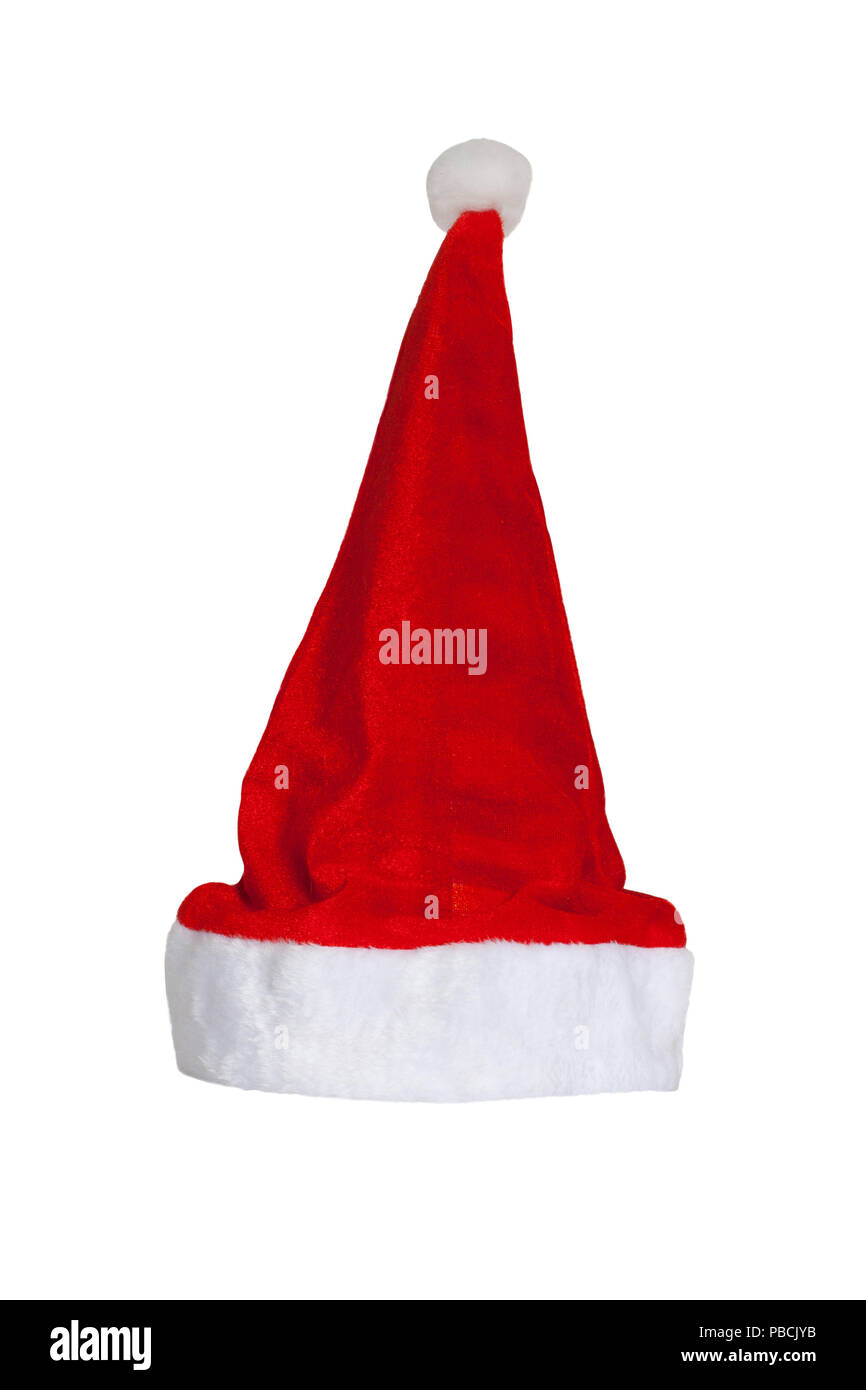 Santa Claus red hat isolated on white background Stock Photo - Alamy