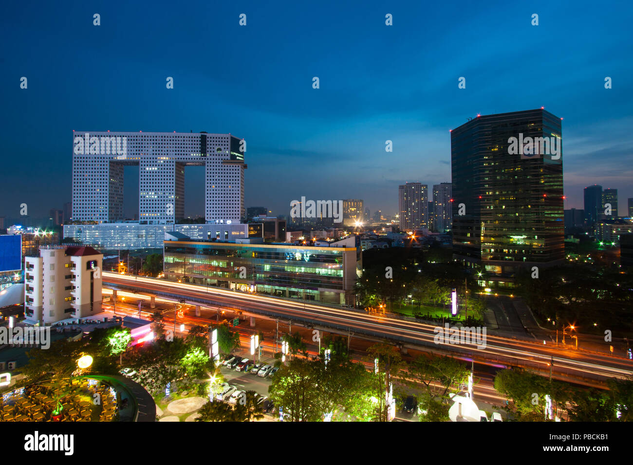 BANGKOK, THAILAND - January 9: Night scene of The Elephant Building on ...