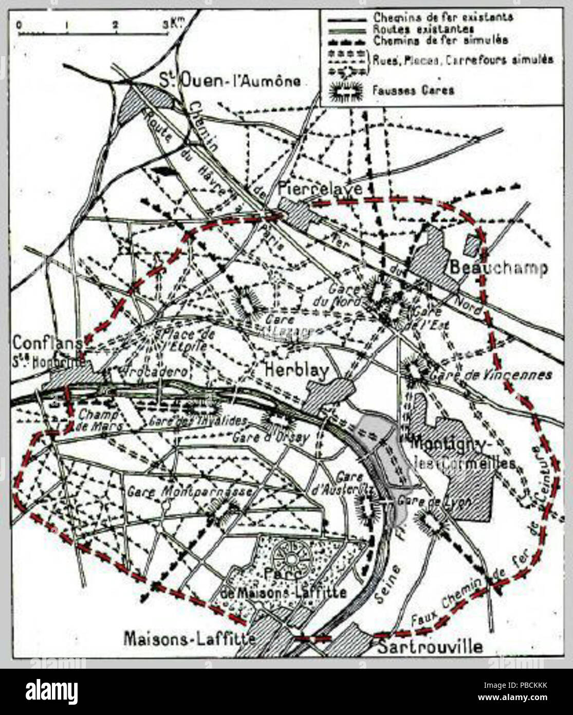 1203 Plan du faux paris 1917 Stock Photo - Alamy