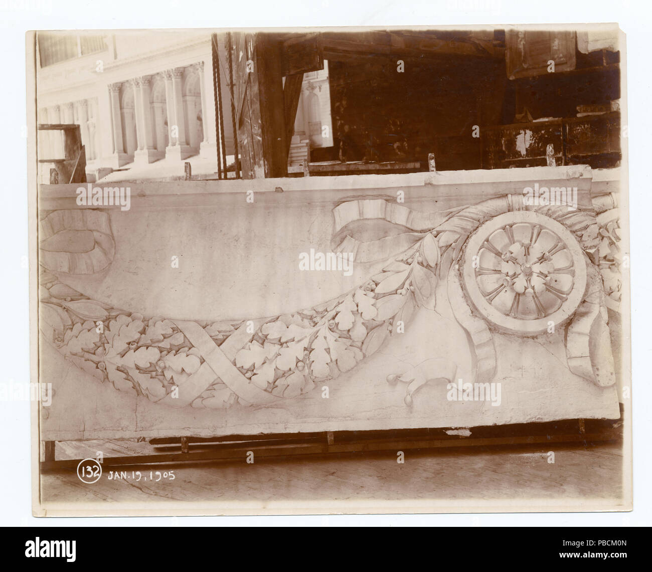 1205 Plaster model of architectural decorations, and a model of the ...