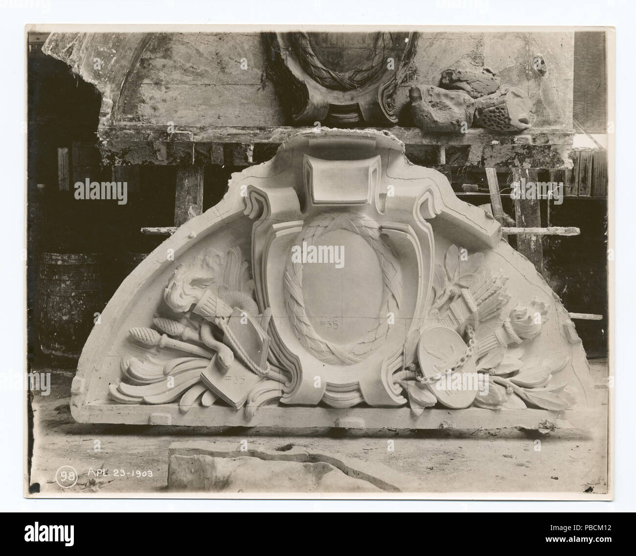1205 Plaster model of tympanum sculpture (NYPL b11524053-489399 Stock ...
