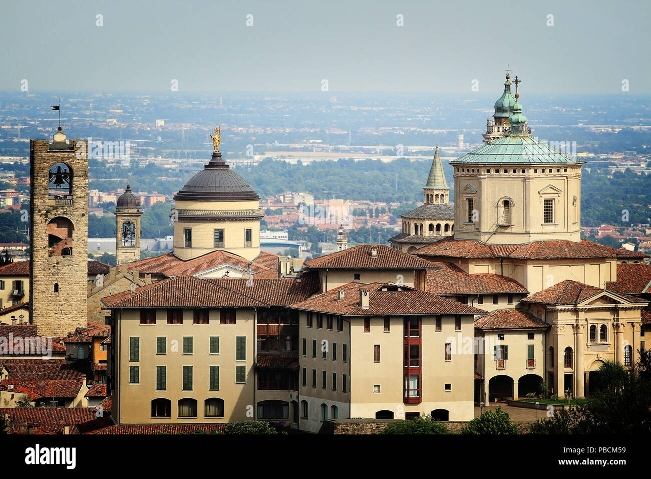 Beautiful view at buildings in Bergamo, Italy Stock Photo - Alamy