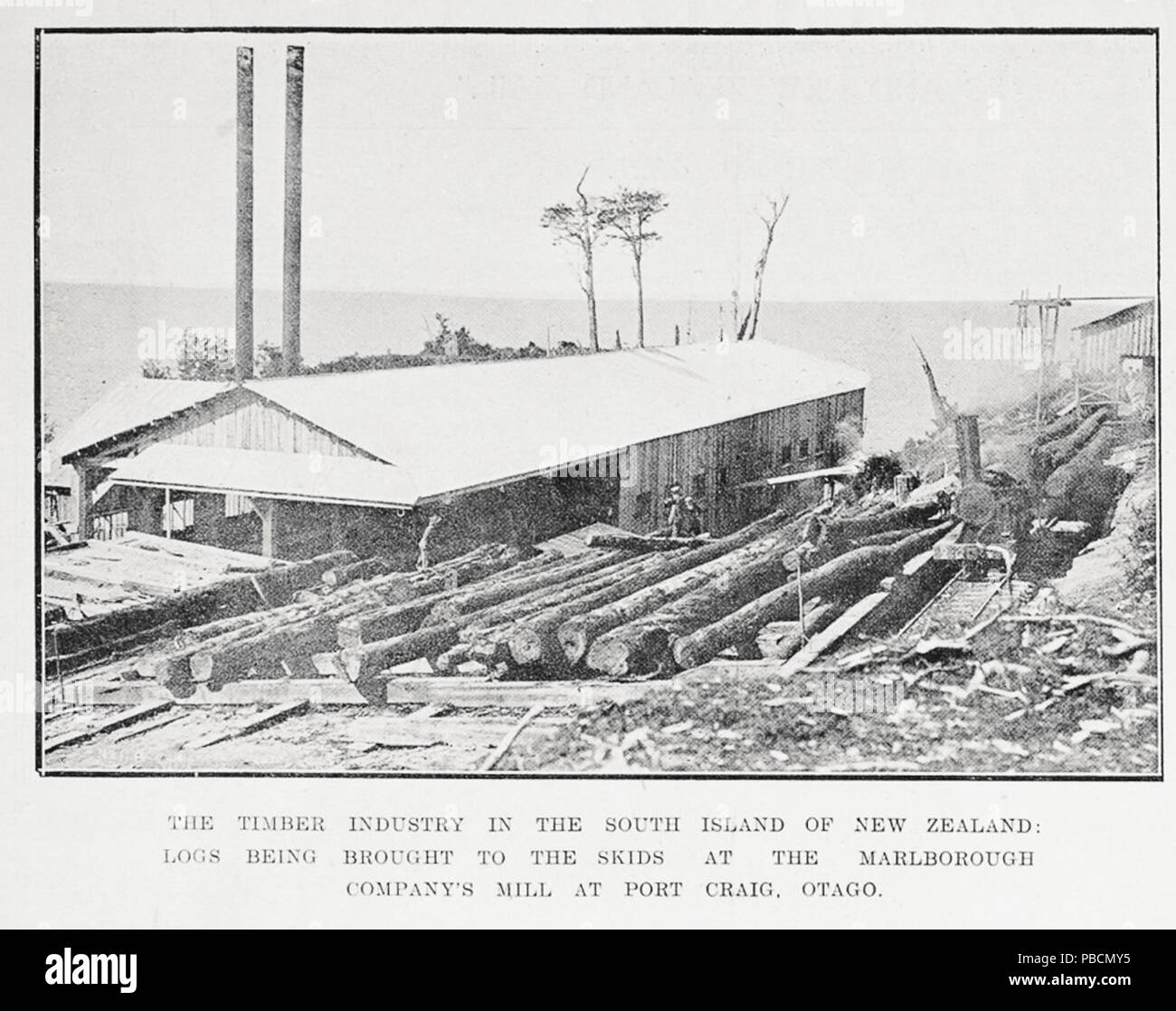 1212 Port Craig sawmill and tramway Stock Photo - Alamy