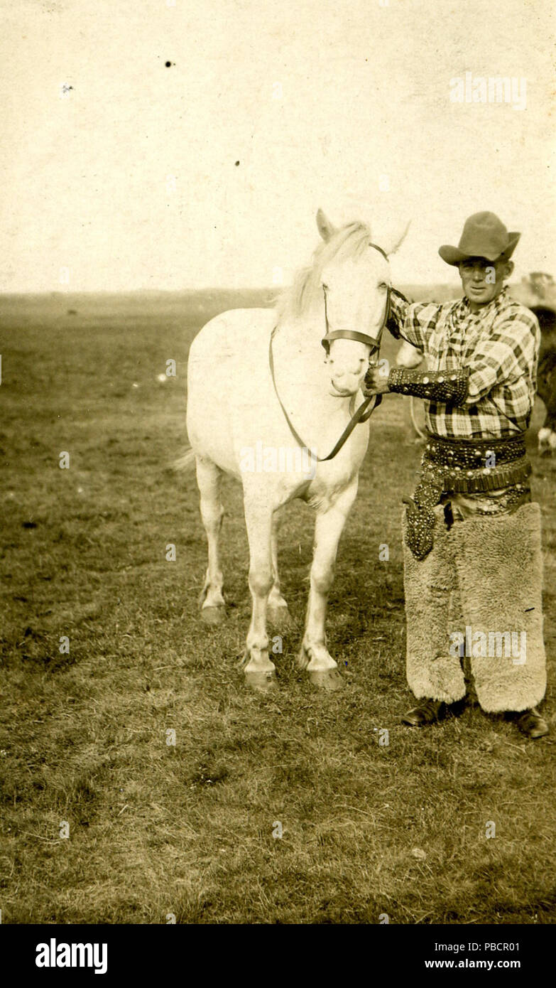 . Postcard of man with horse. circa 1917 1221 Postcard Canadian cowboy ...