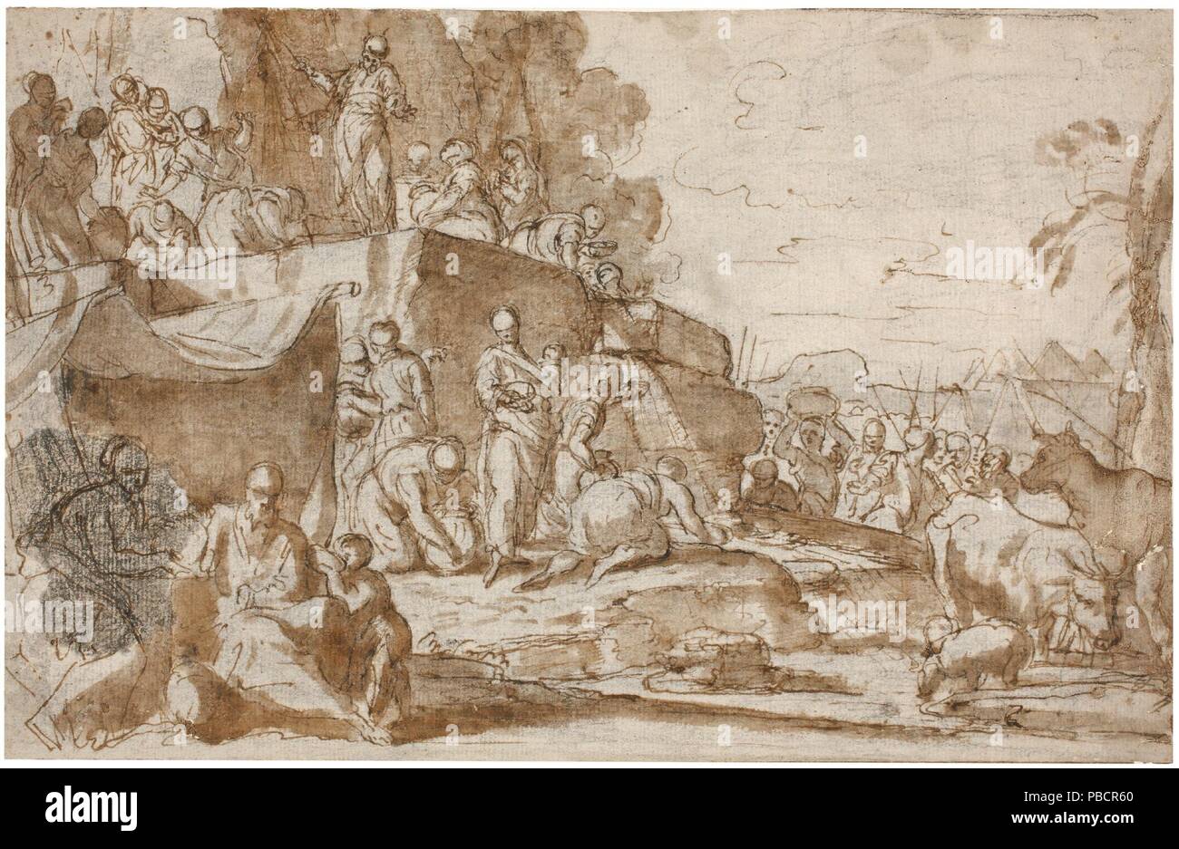 Aureliano Milani / 'Moses striking the Water from the Rock'. XVIII ...