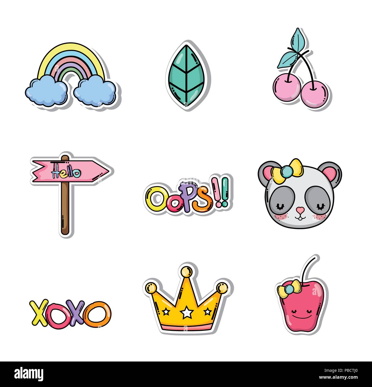 Set of cute cartoons Stock Vector Image & Art - Alamy