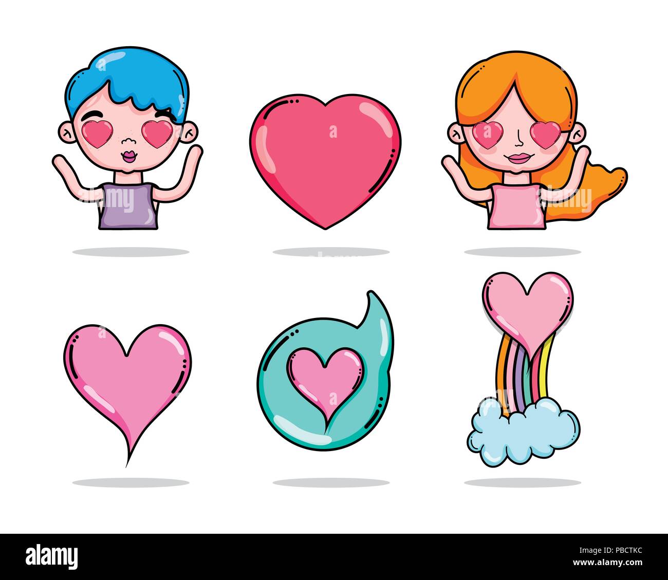 Set of cute cartoons Stock Vector Image & Art - Alamy