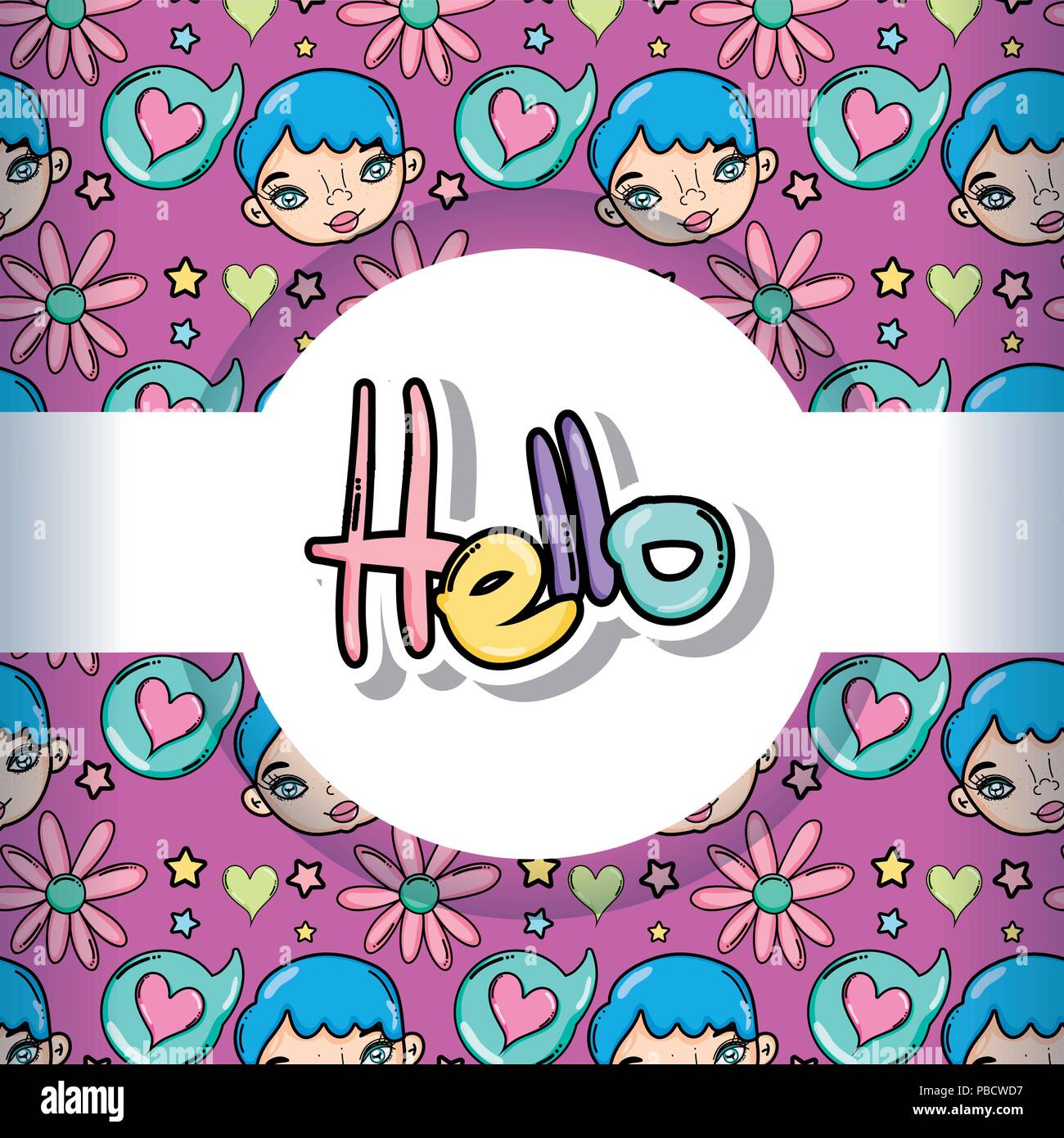 Hello pattern background Stock Vector Image & Art - Alamy