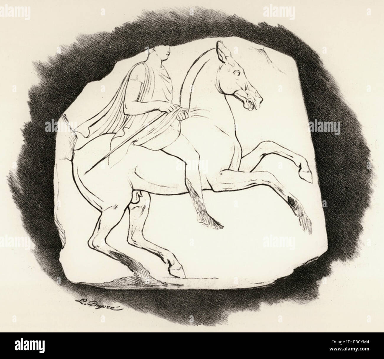 1252 Relief of Thespiae, lithograph by Louis Dupré - 1827 Stock Photo ...