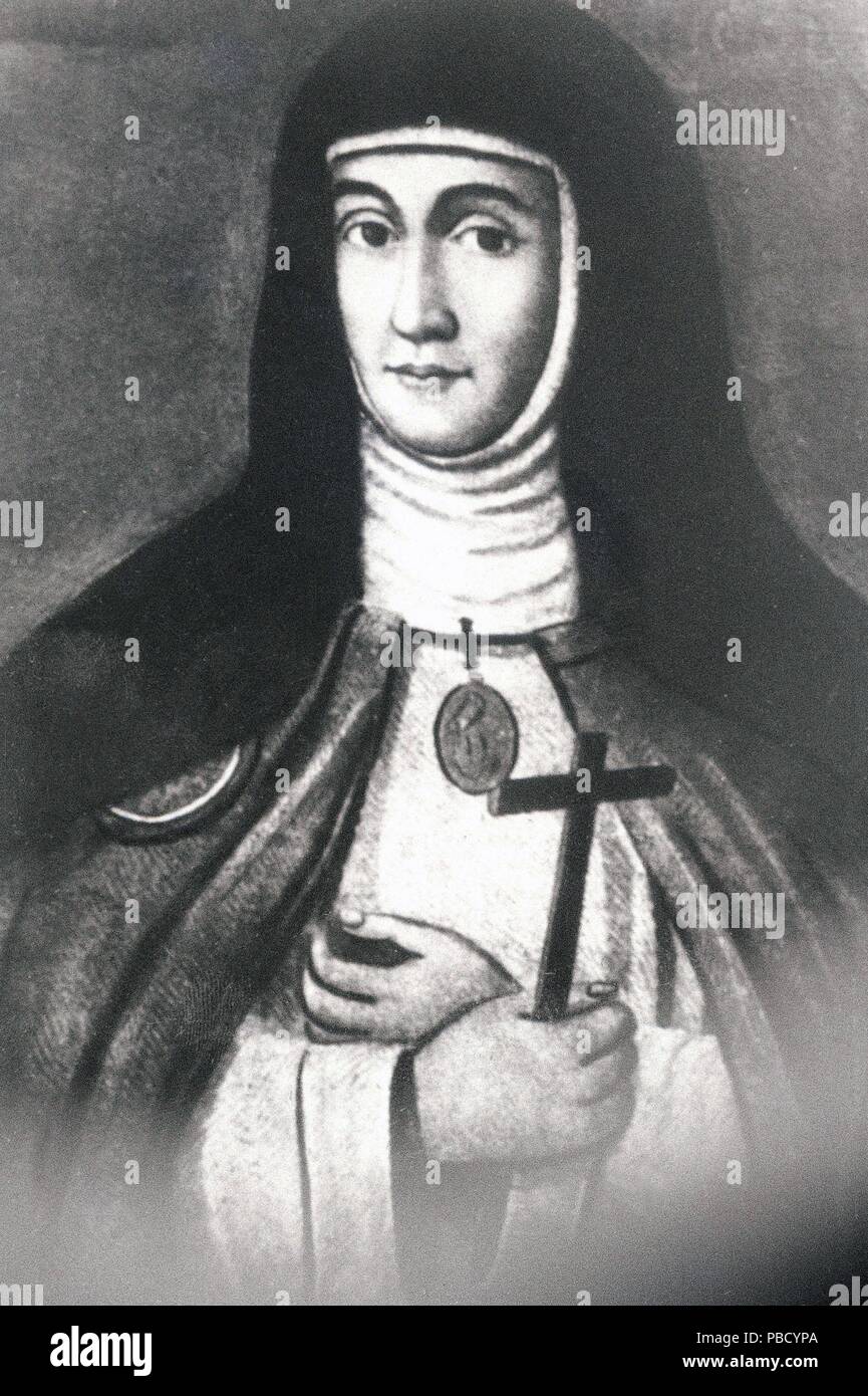 SANTA MARIA JESUS AGREDA. RELIGIOSA Y SANTA ESPAÑOLA . AGREDA 1602-1665. GRABADO DE LA BILIOTECA ...