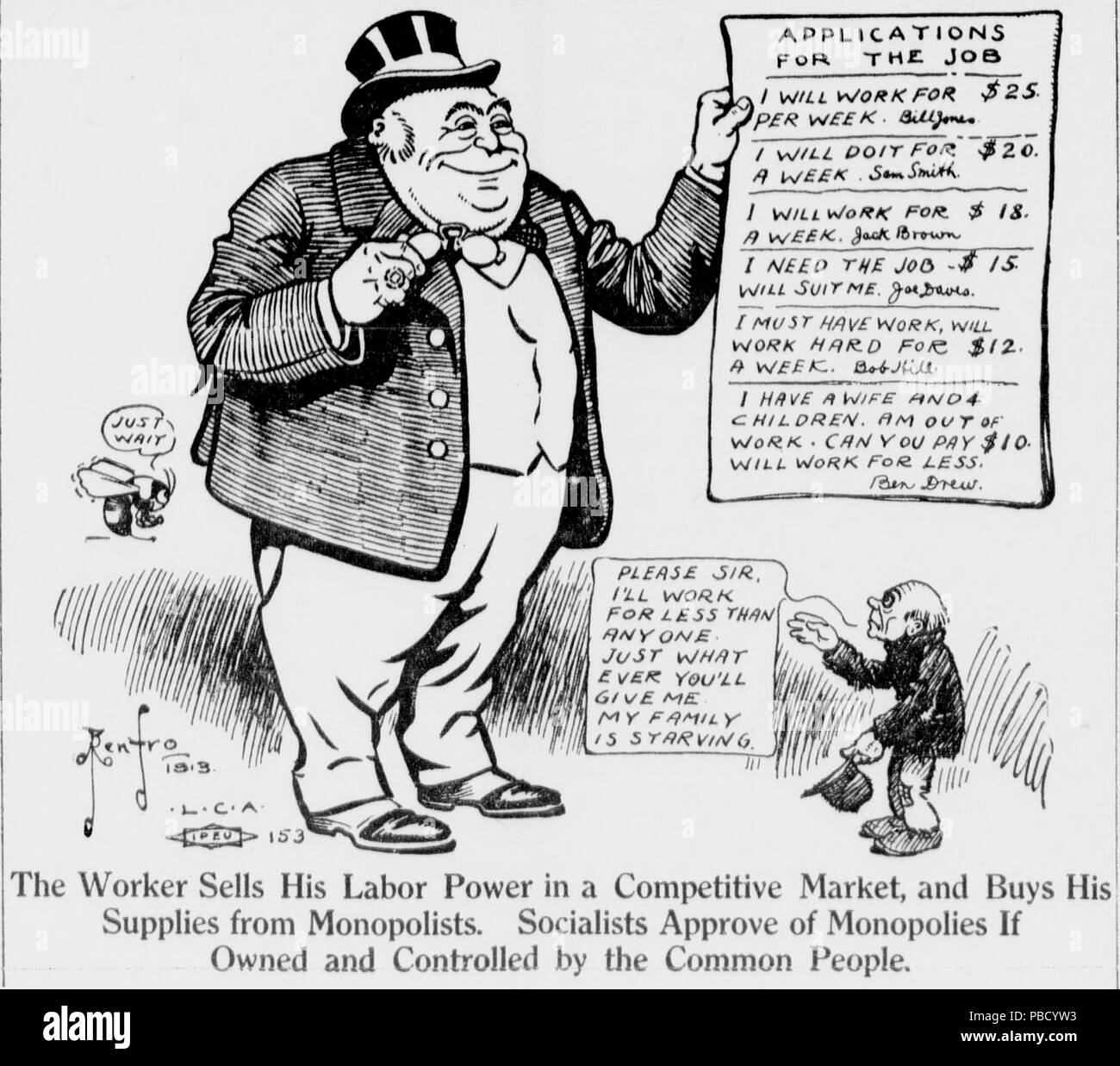 1253 Renfro cartoon about labor being sold in a competitive market ...