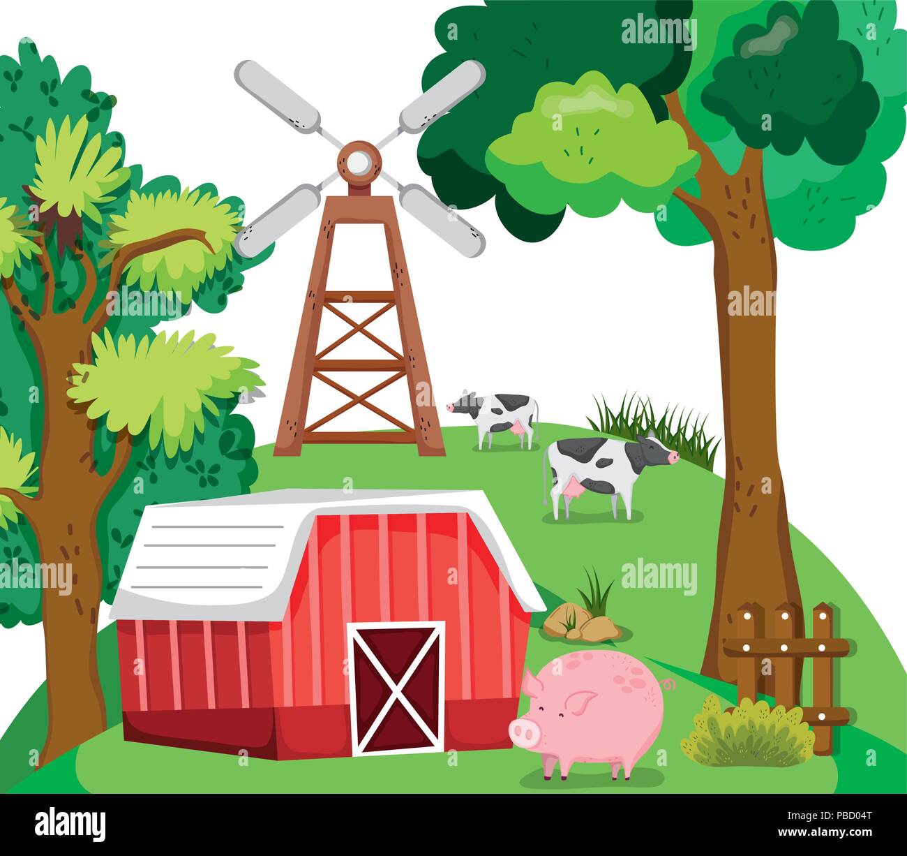 Beautiful farm cartoons Stock Vector Image & Art - Alamy