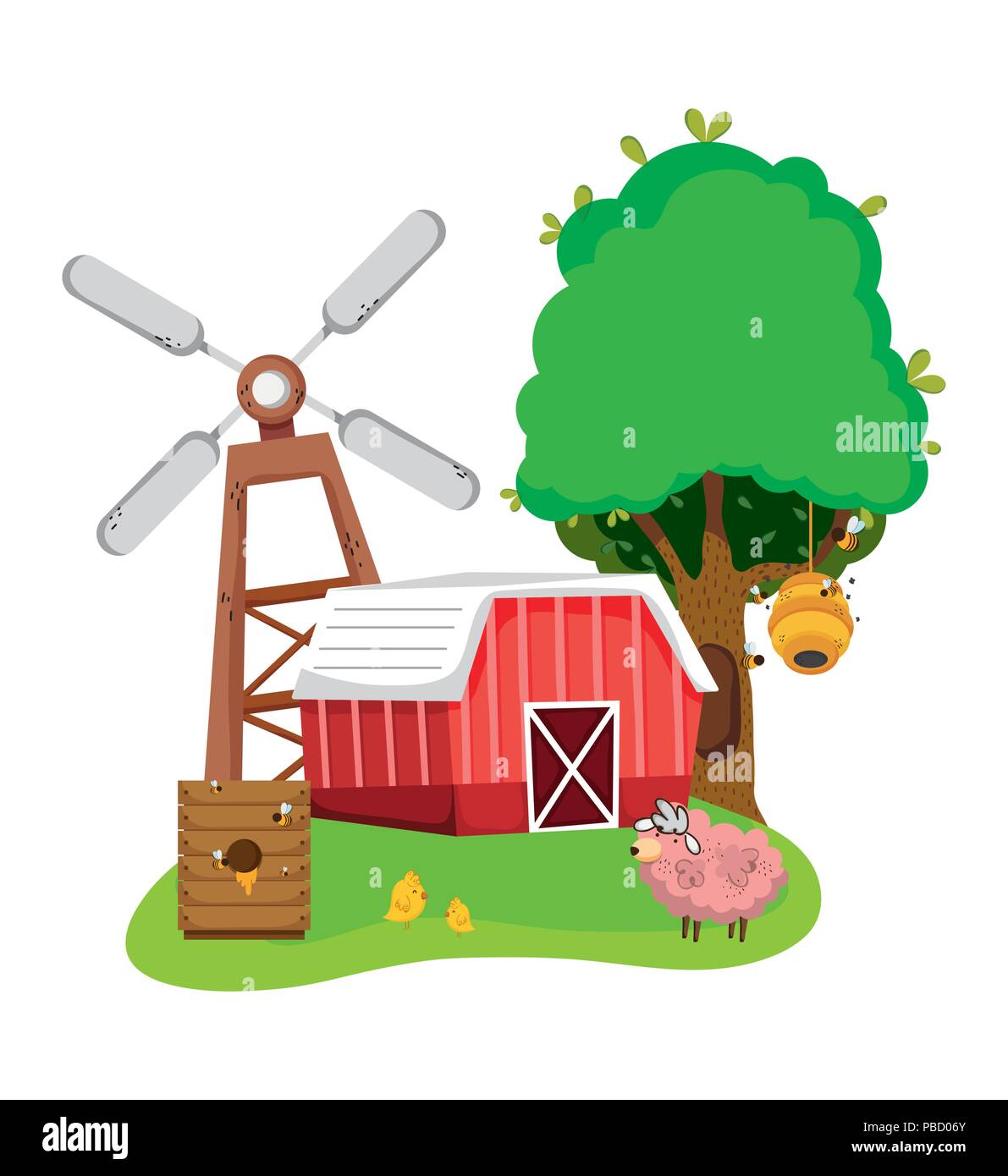 Beautiful farm cartoons Stock Vector Image & Art - Alamy
