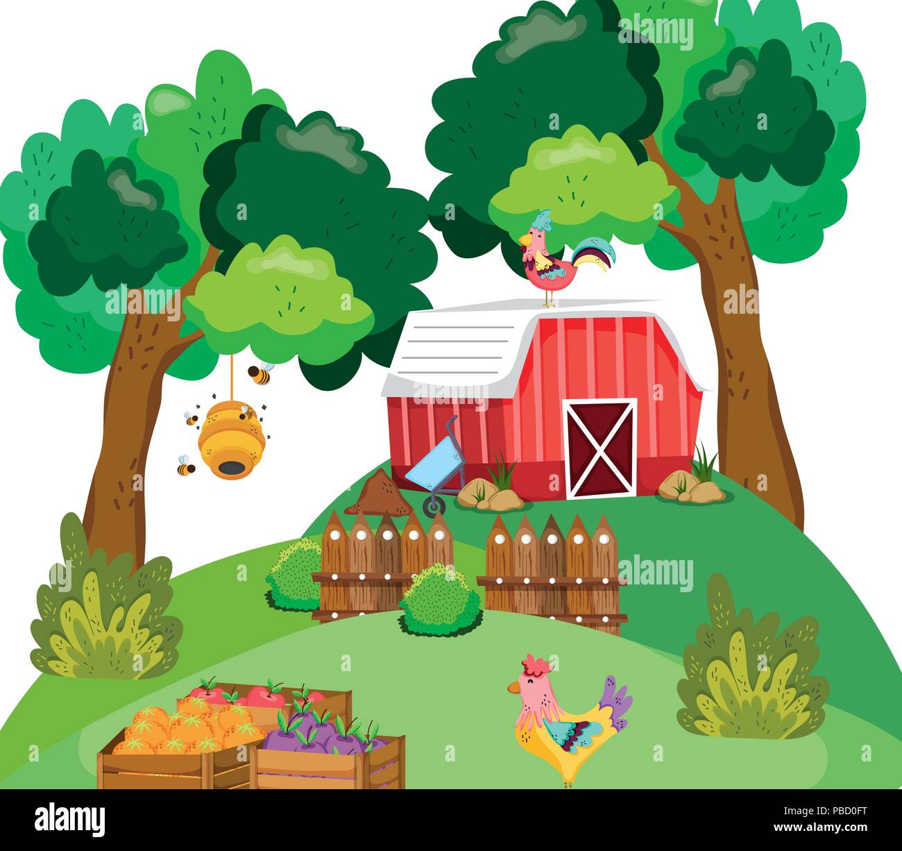 Beautiful farm cartoons Stock Vector Image & Art - Alamy