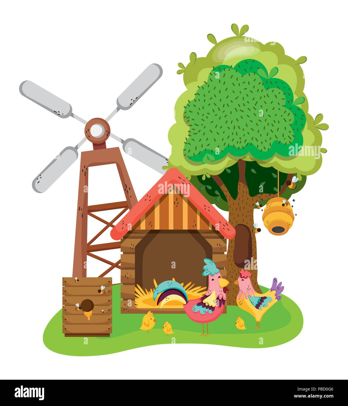 Beautiful farm cartoons Stock Vector Image & Art - Alamy