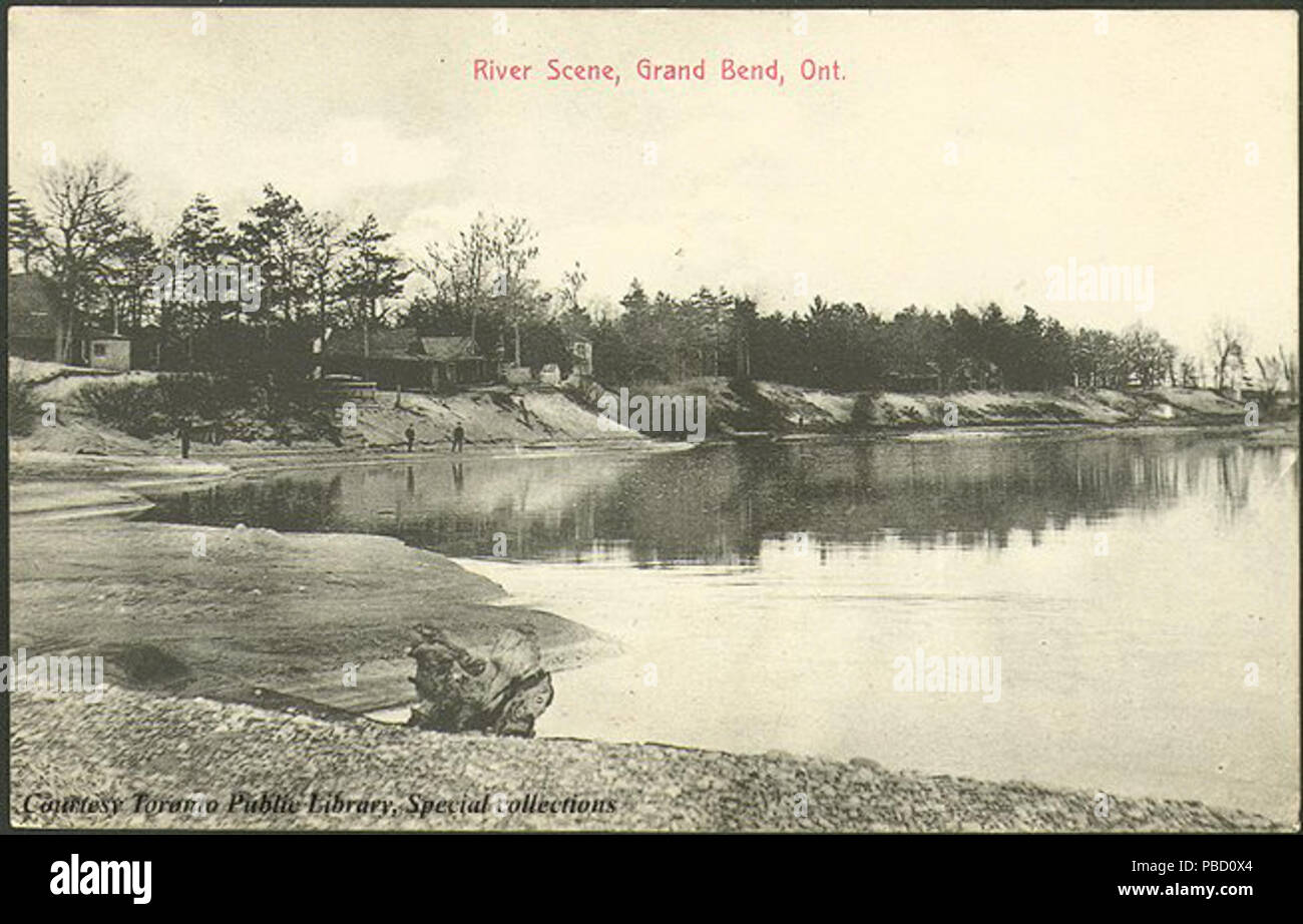 1262 River Scene, Grand Bend, Ontario, Canada (1910 Stock Photo - Alamy