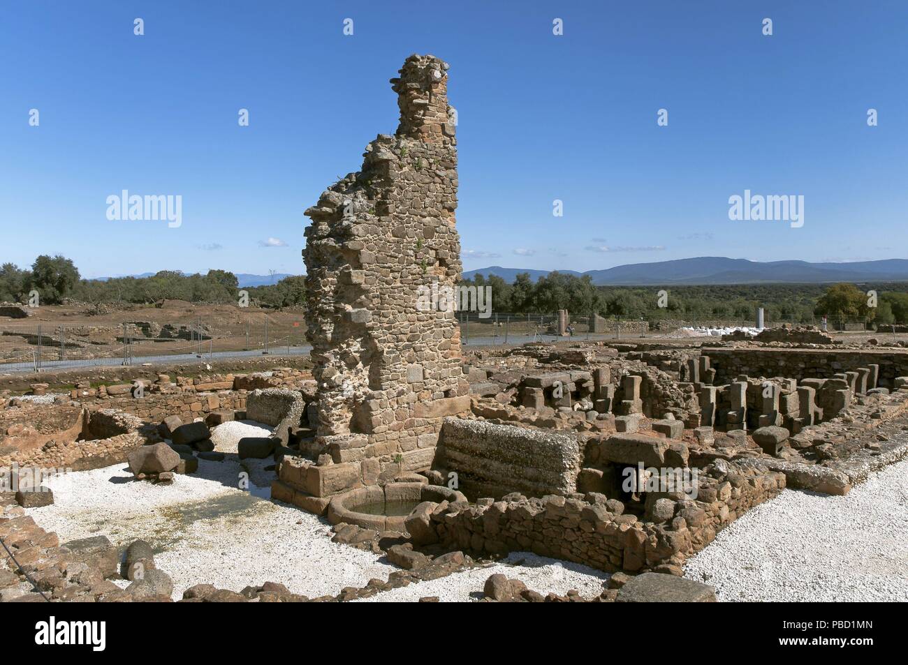 Roman ruins of Caparra, Old Thermal baths, Guijo de Granadilla, Caceres ...
