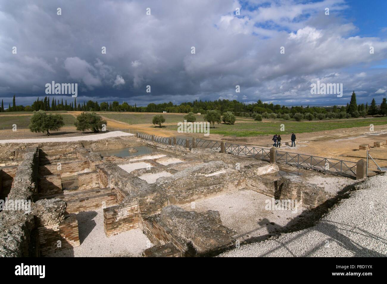 Thermal baths, Roman ruins of Italica, Santiponce, Seville province ...