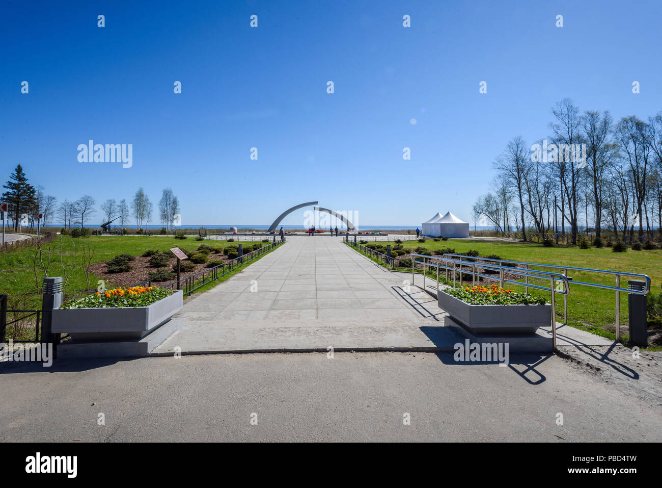 Broken ring monument in the Road of Life, dedicated to the blockade ...