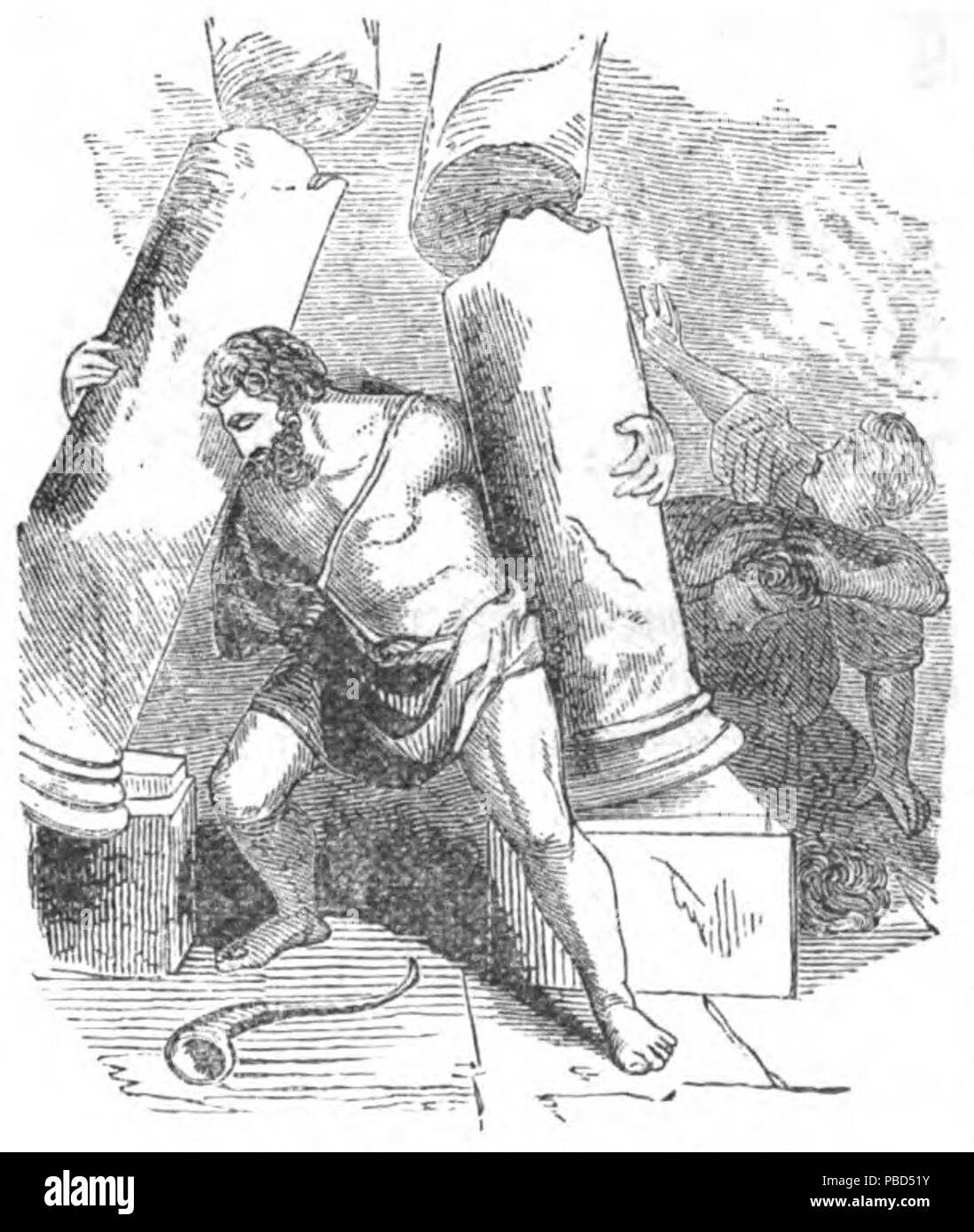 1285 Samson breaking the pillars Stock Photo - Alamy