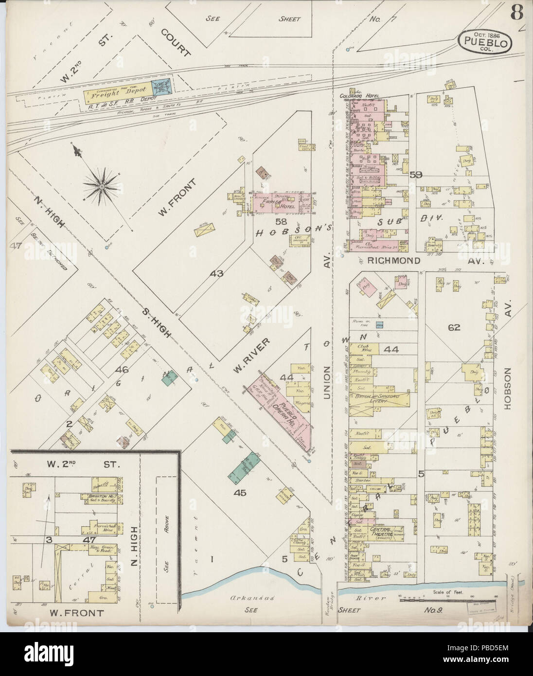 Map of pueblo colorado hi-res stock photography and images - Alamy