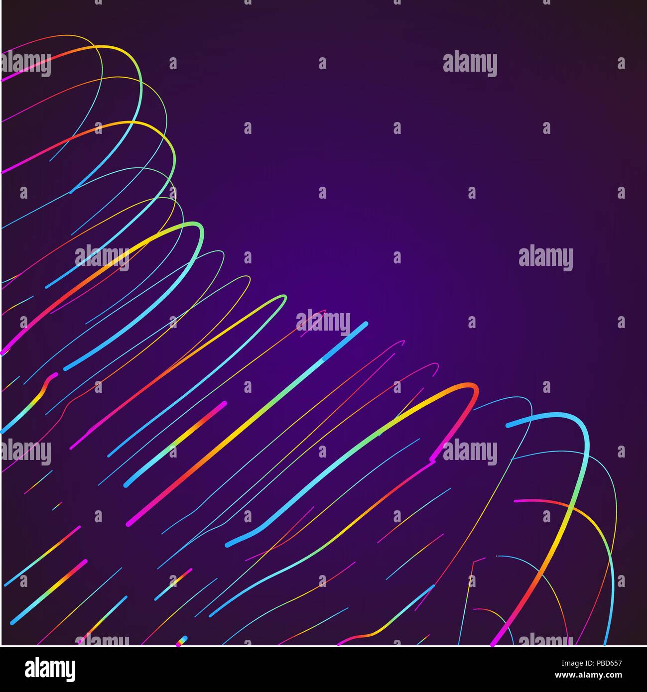 Abstract Moving Colorful Lines on Dark Background Stock Vector Image ...