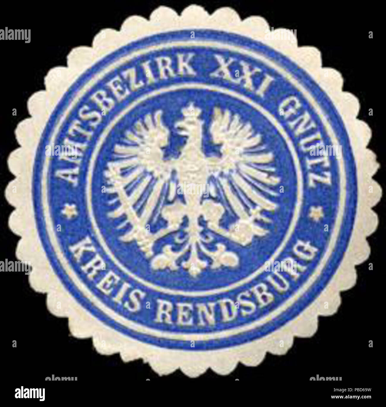 1323 Siegelmarke Amtsbezirk XXI Gnutz - Kreis Rendsburg W0220827 Stock ...