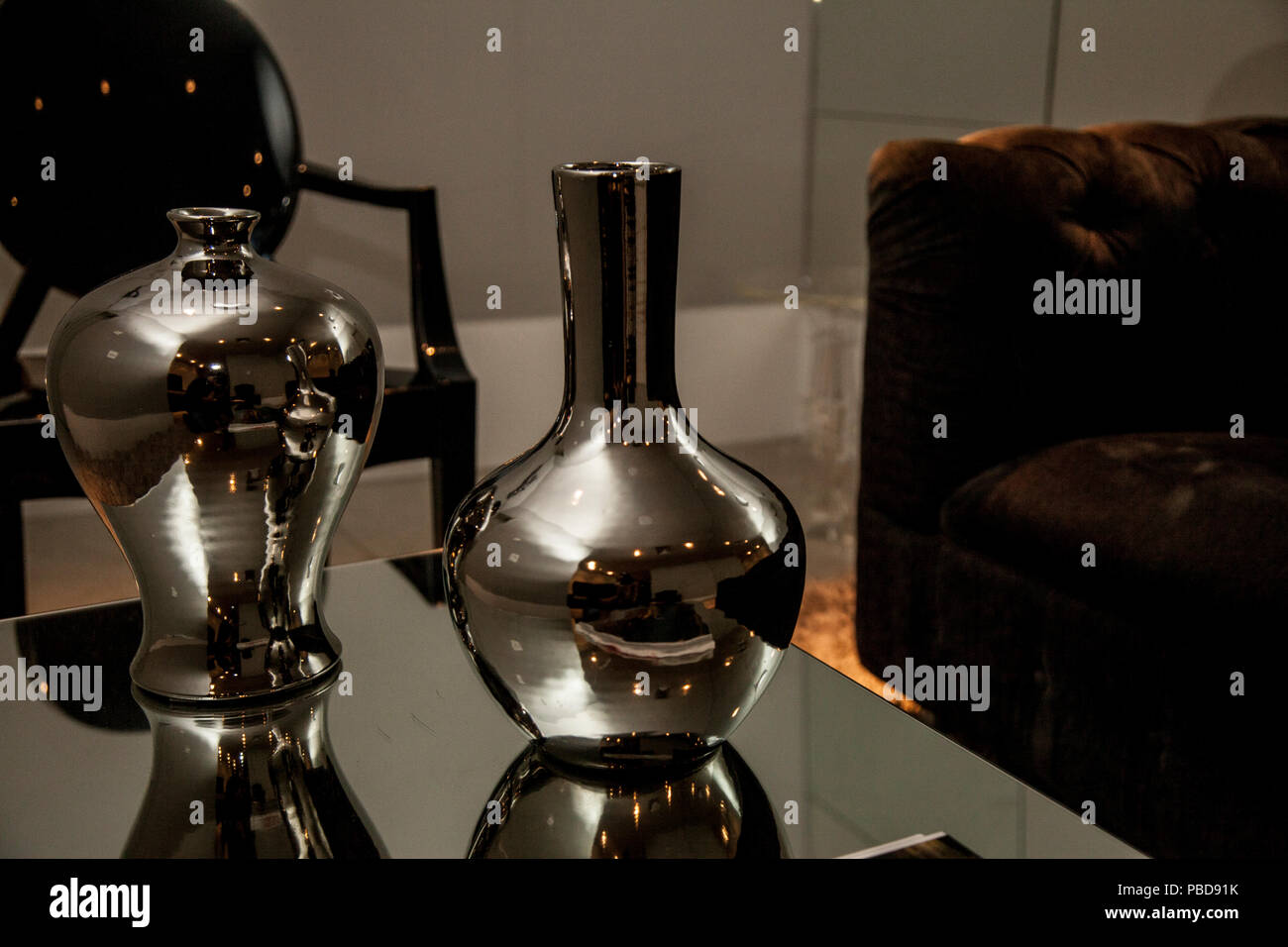 vase on a table in a living room. decoration concept Stock Photo - Alamy