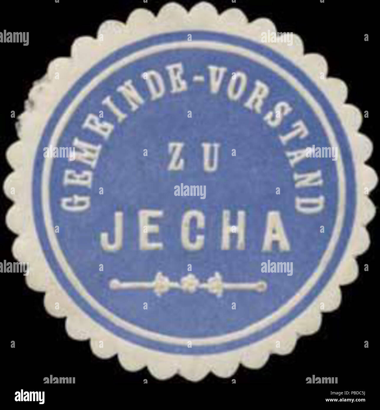 1384 Siegelmarke Gemeinde-Vorstand zu Jecha W0369306 Stock Photo - Alamy