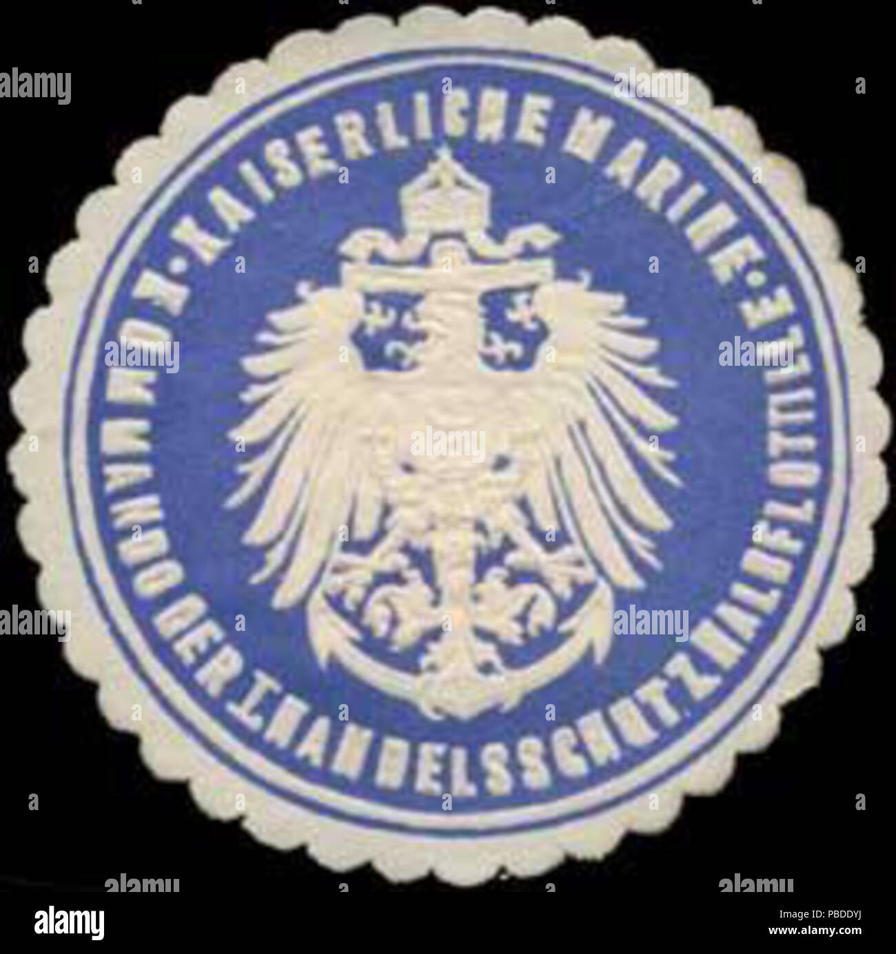 1410 Siegelmarke K. Marine Kommando der I. Handelsschutzhalbflottille ...