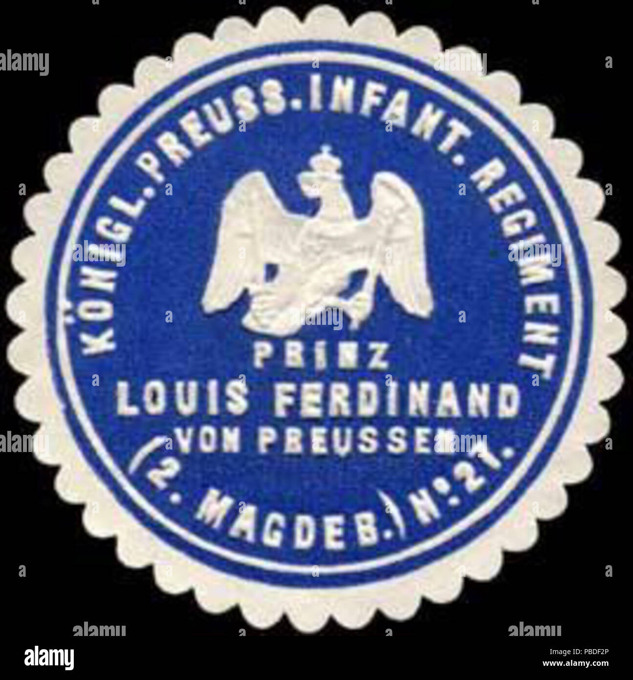 1425 Siegelmarke K.Pr. Infanterie Regiment Prinz Louis Ferdinand von ...