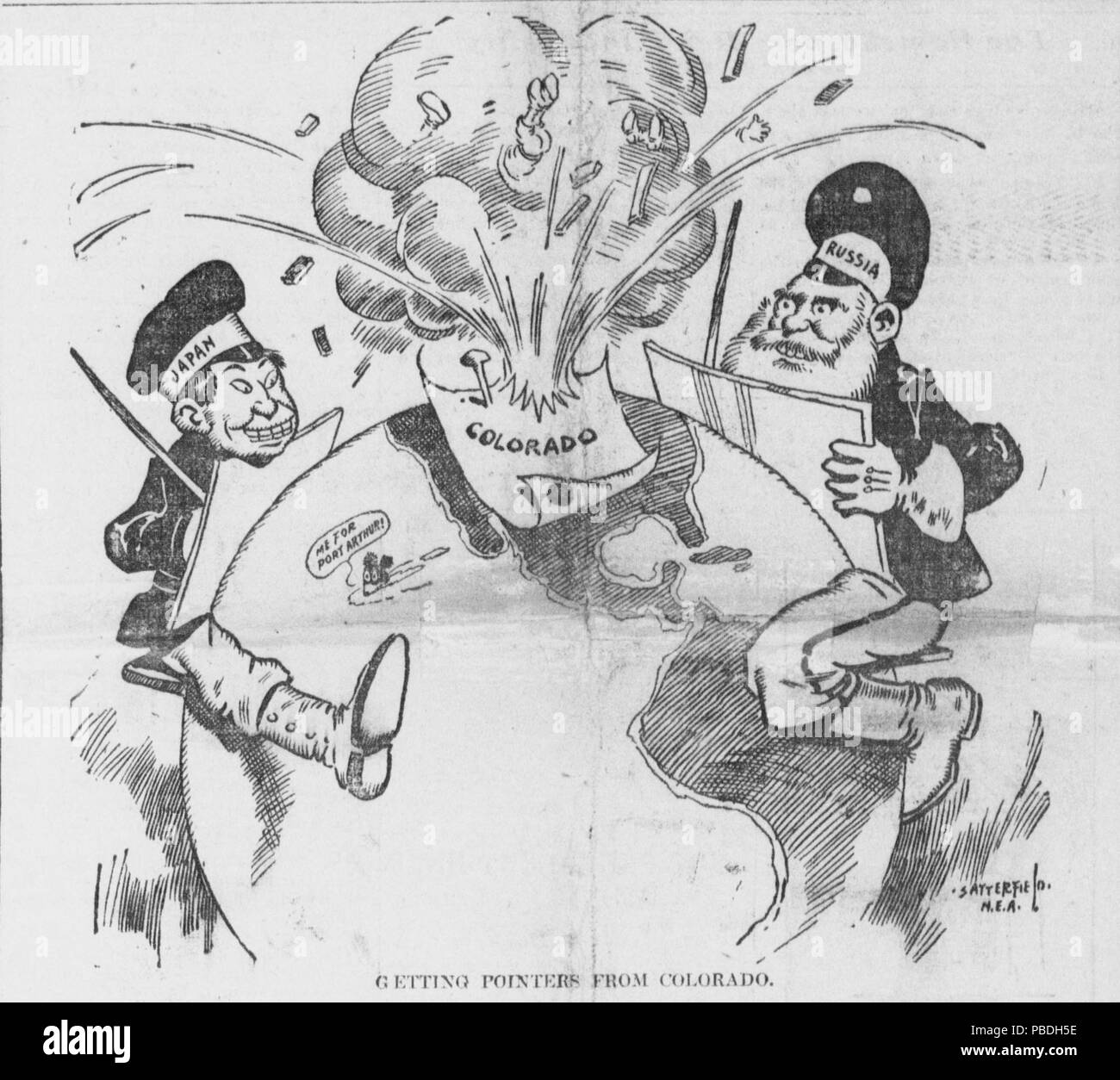 1292 Satterfield cartoon comparing the Colorado Labor Wars to the Russo ...
