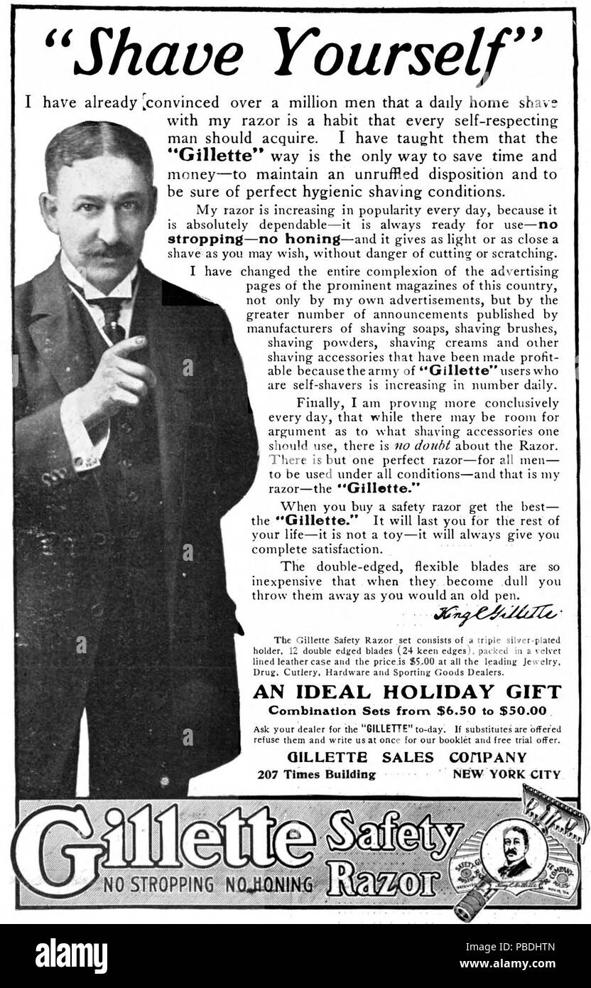 Gillette advert Black and White Stock Photos & Images - Alamy