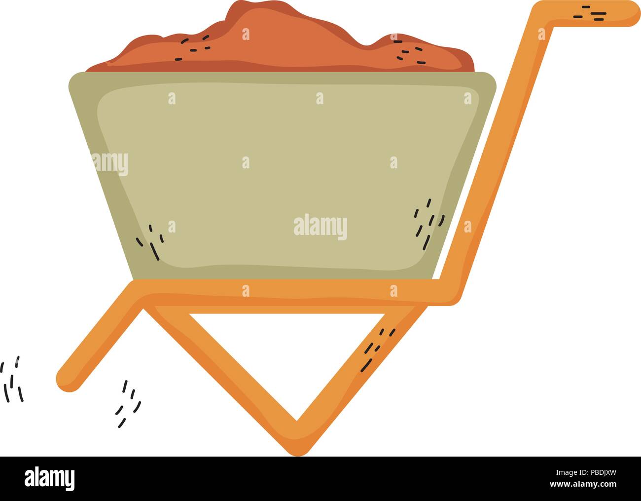 construction sand inside handcart cargo transportation Stock Vector ...