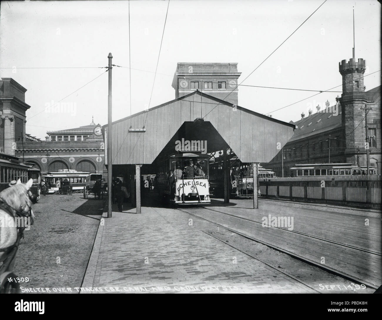 1314 Shelter over tracks, corner of Canal Street and Causeway Street ...