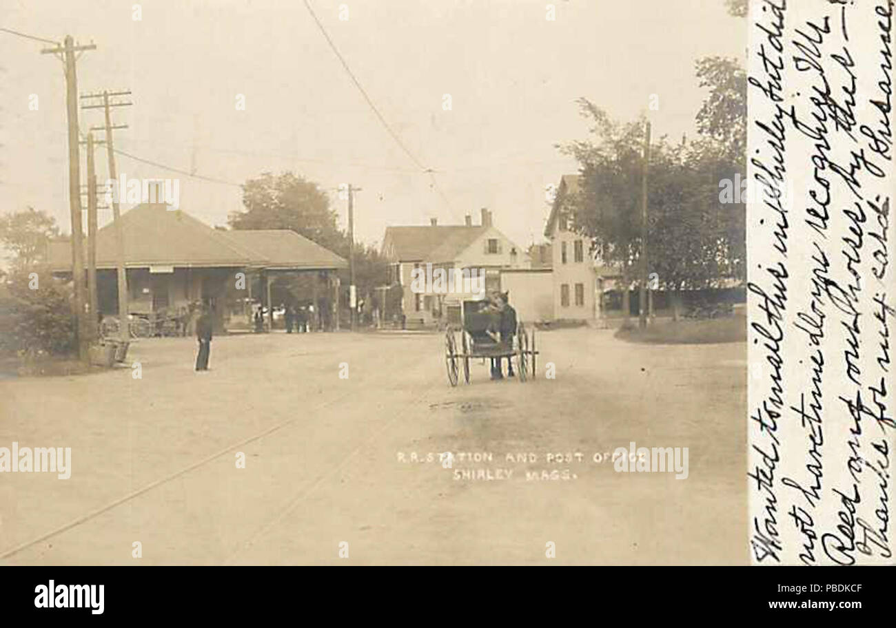 1315 Shirley station 1907 postcard Stock Photo - Alamy