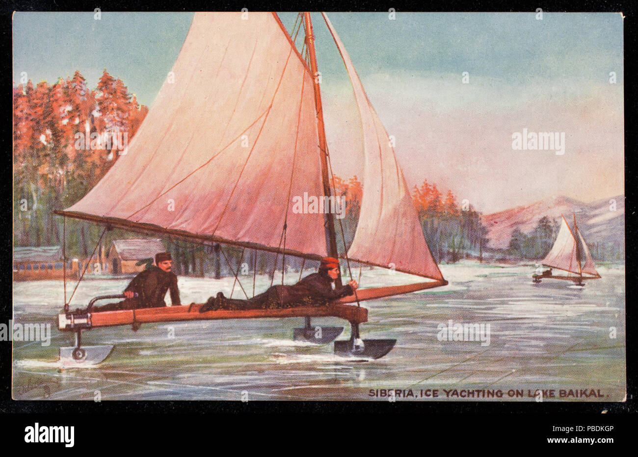 1316 Siberia, Ice Yachting on Lake Baikal (NBY 444231 Stock Photo - Alamy