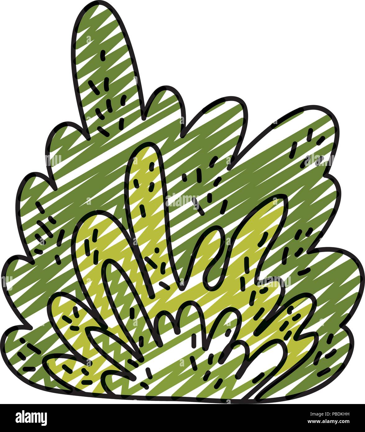 doodle nature bush plant with tropical leaves Stock Vector Image & Art ...
