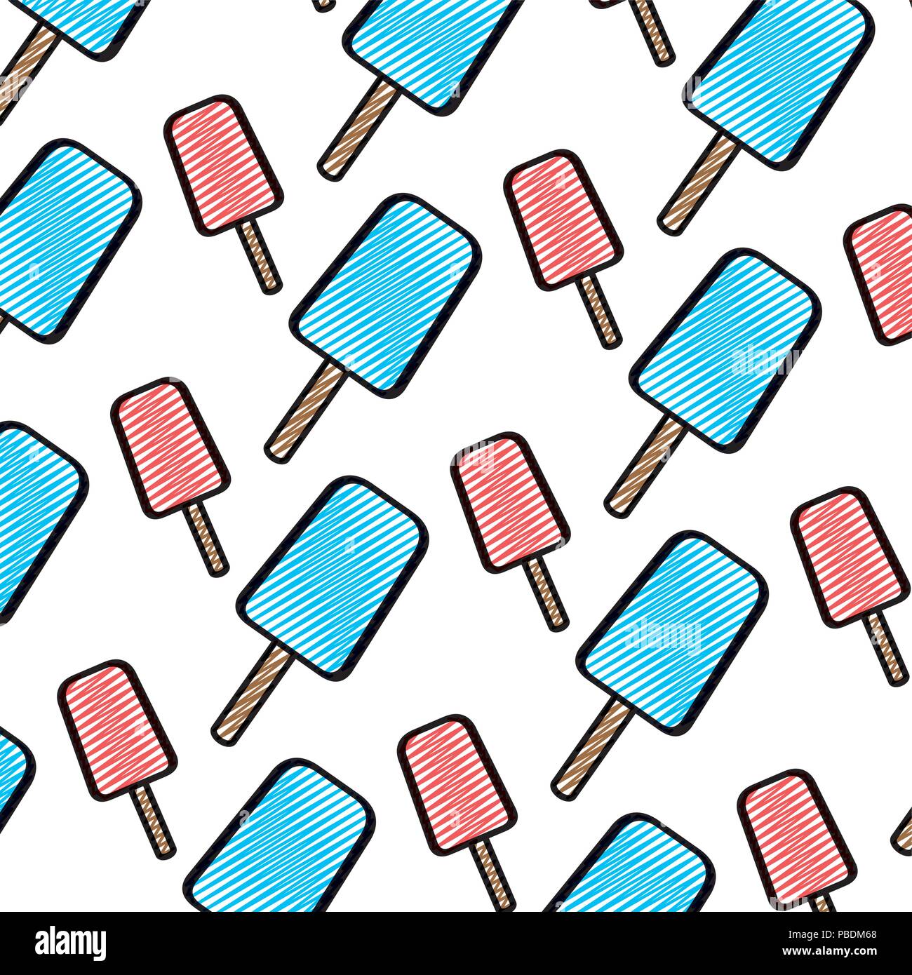 doodle delicious ice lolly dessert background Stock Vector Image & Art ...