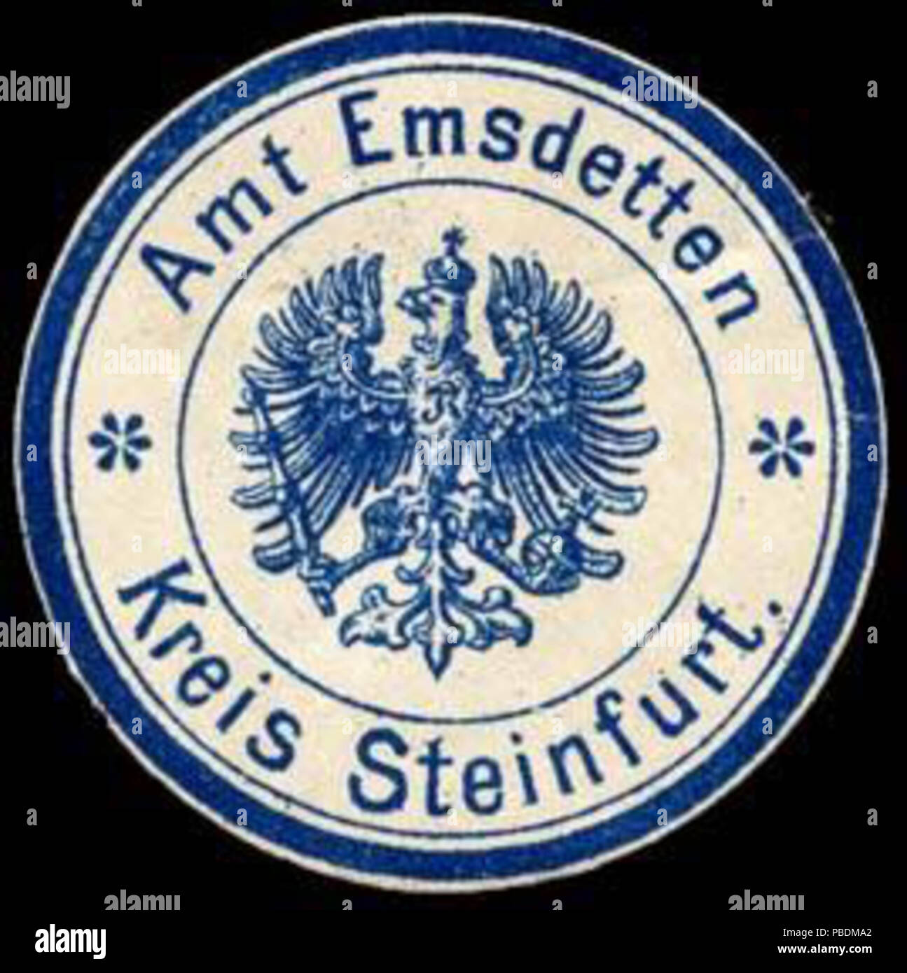 1320 Siegelmarke Amt Emsdetten - Kreis Steinfurt W0234761 Stock Photo ...