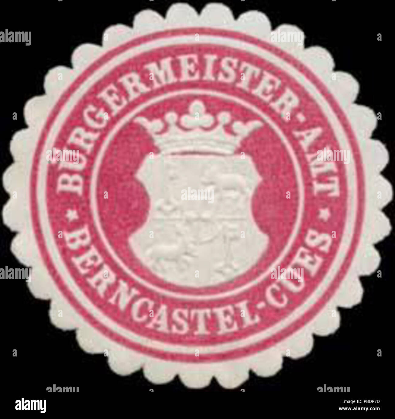 Alte Briefverschlussmarke aus Papier, welche seit ca. 1850 von Behoerden, Anwaelten, Notaren und ...