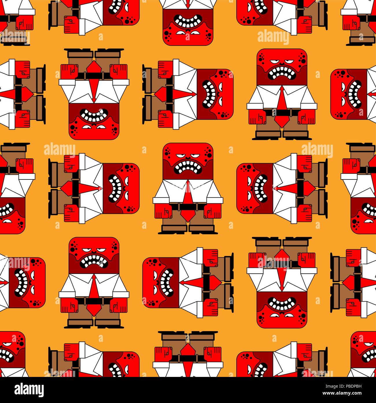 Anger pattern seamless. Evil worker. Angry red boss. Vector ...