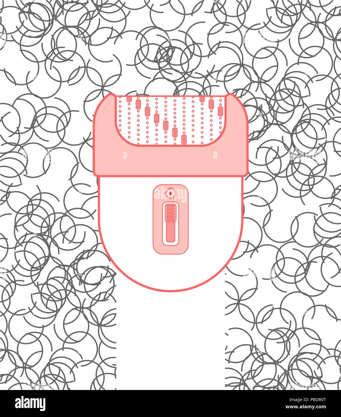 Epilator and hair. Epilation of hair. Body hygiene. Vector illustration ...