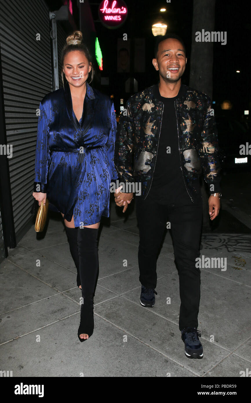 John Legend and Chrissy Teigen go out for a pizza date as they were ...