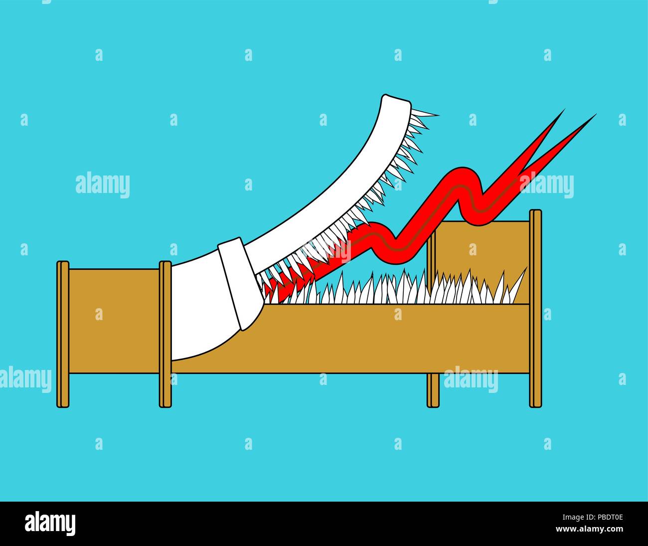 danger bed with teeth. Toothed bed Mouth with fangs. Vector ...