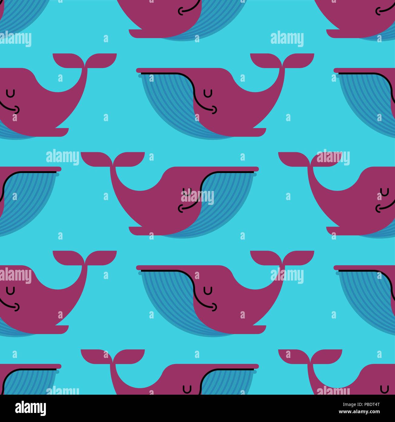 Whale pattern seamless. large mammal under water background. Vector ...