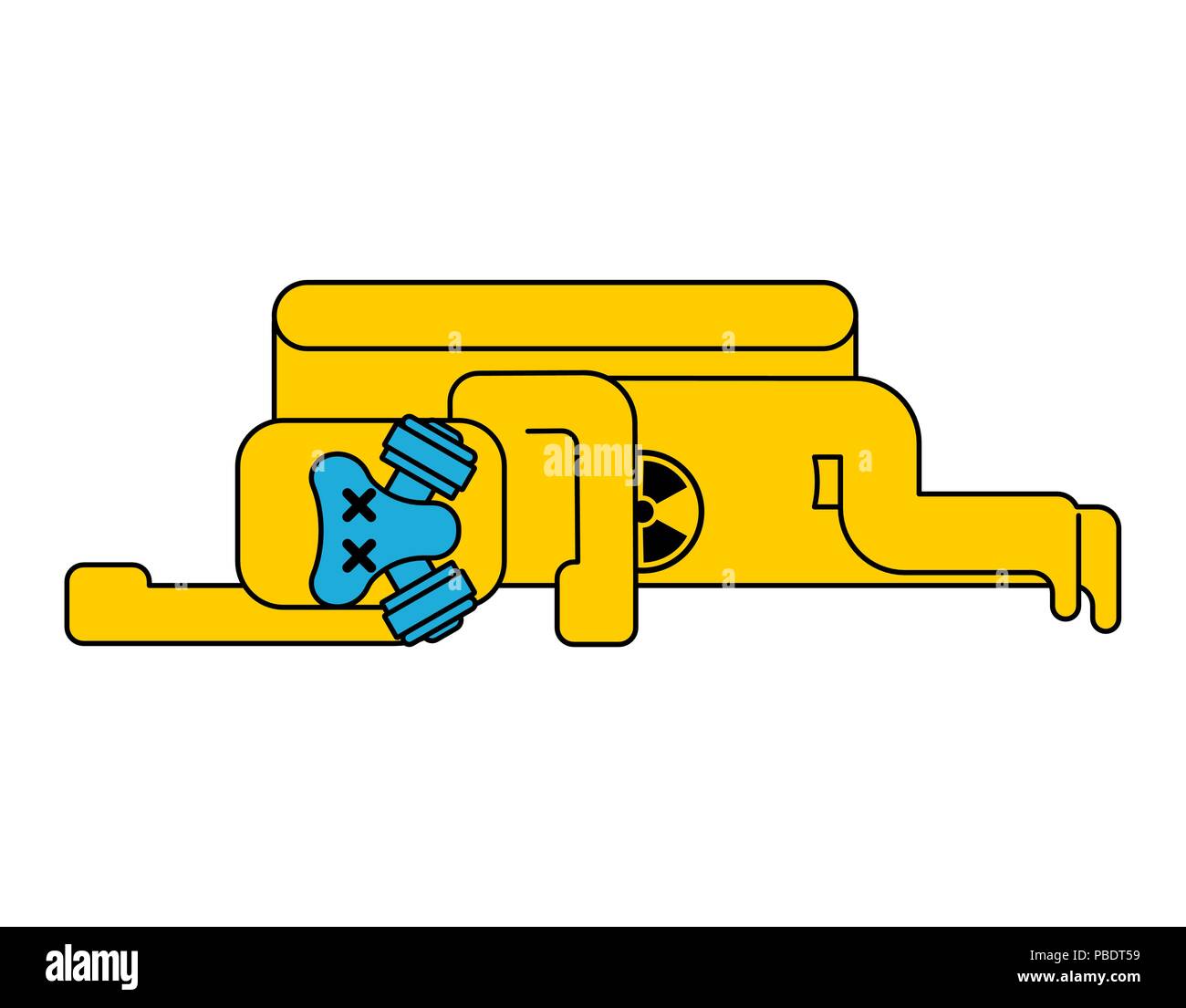 Dead Yellow Suit Chemical Biohazard protection. Costume Radioactive and ...